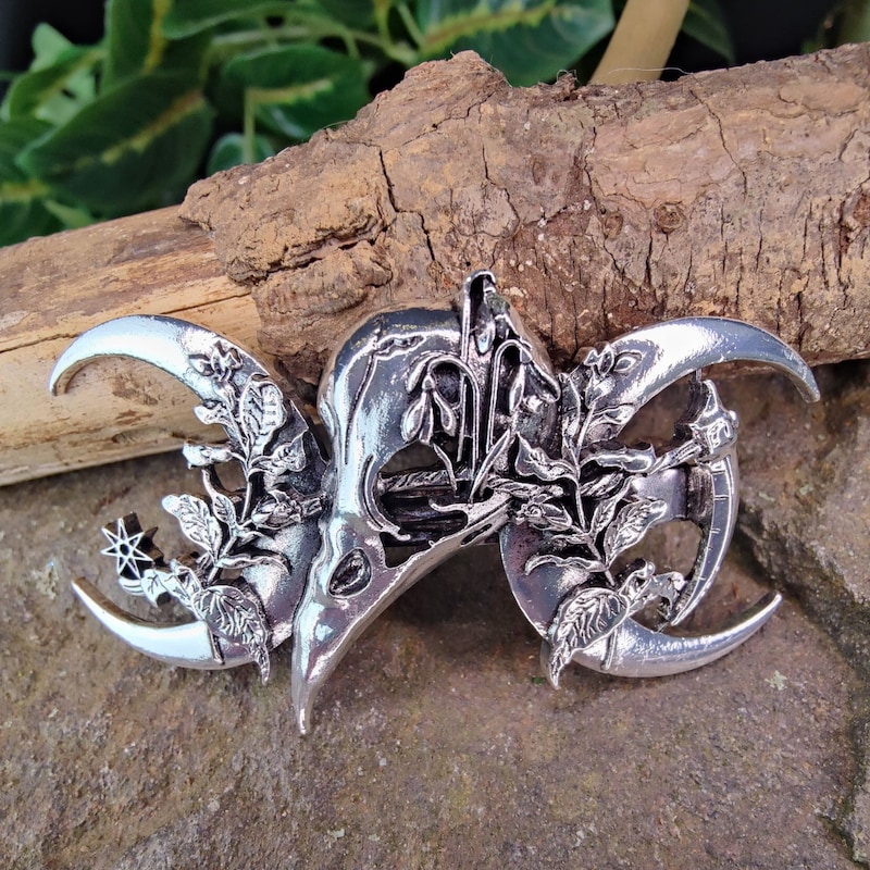 Silver Raven Barrette - Etsy