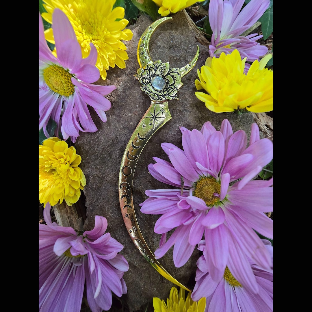 Goddess Selene Hair Dagger, Witch Athame, Witch Hair Stick, Sword Hair ...