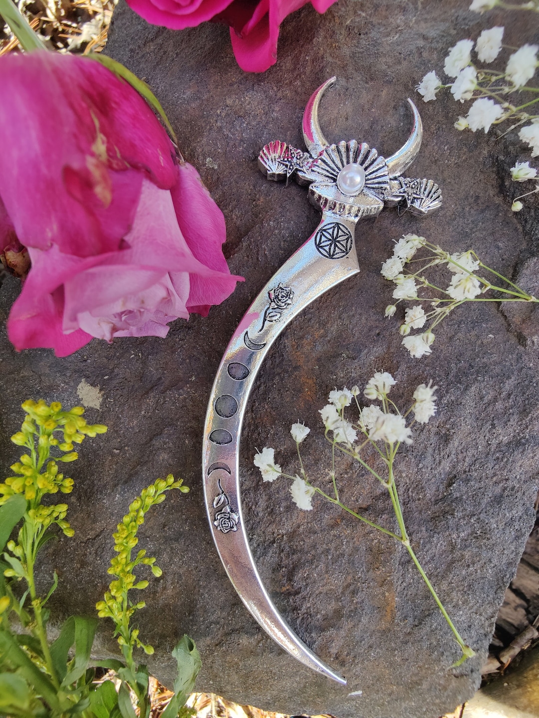 The Aphrodite Hair Stick, Witch Athame, Witch Hair Stick, Sword Hair ...