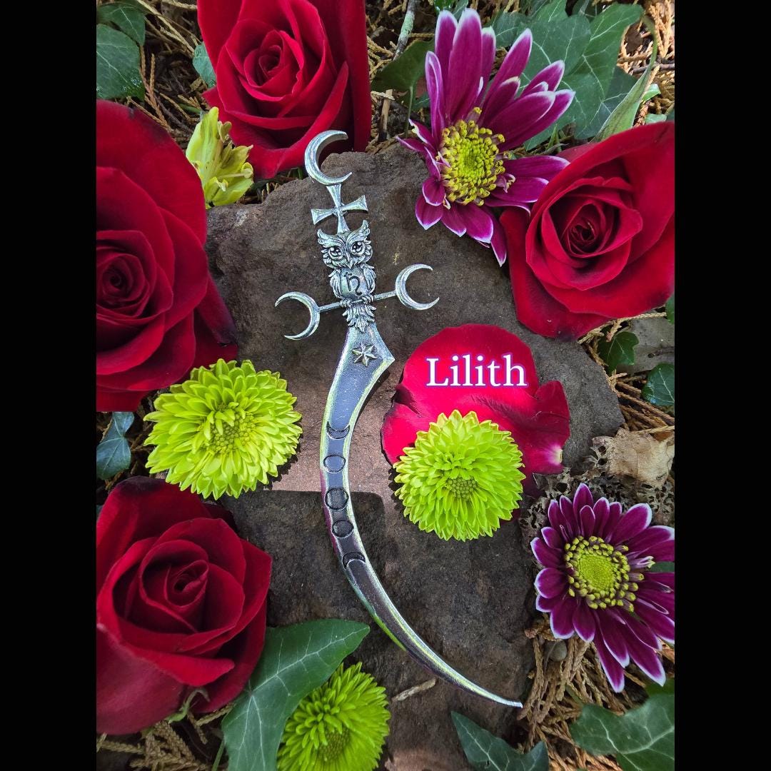 The Lilith Hair Dagger, Witch Hair Stick, Witch Hair Sword, With Athame ...