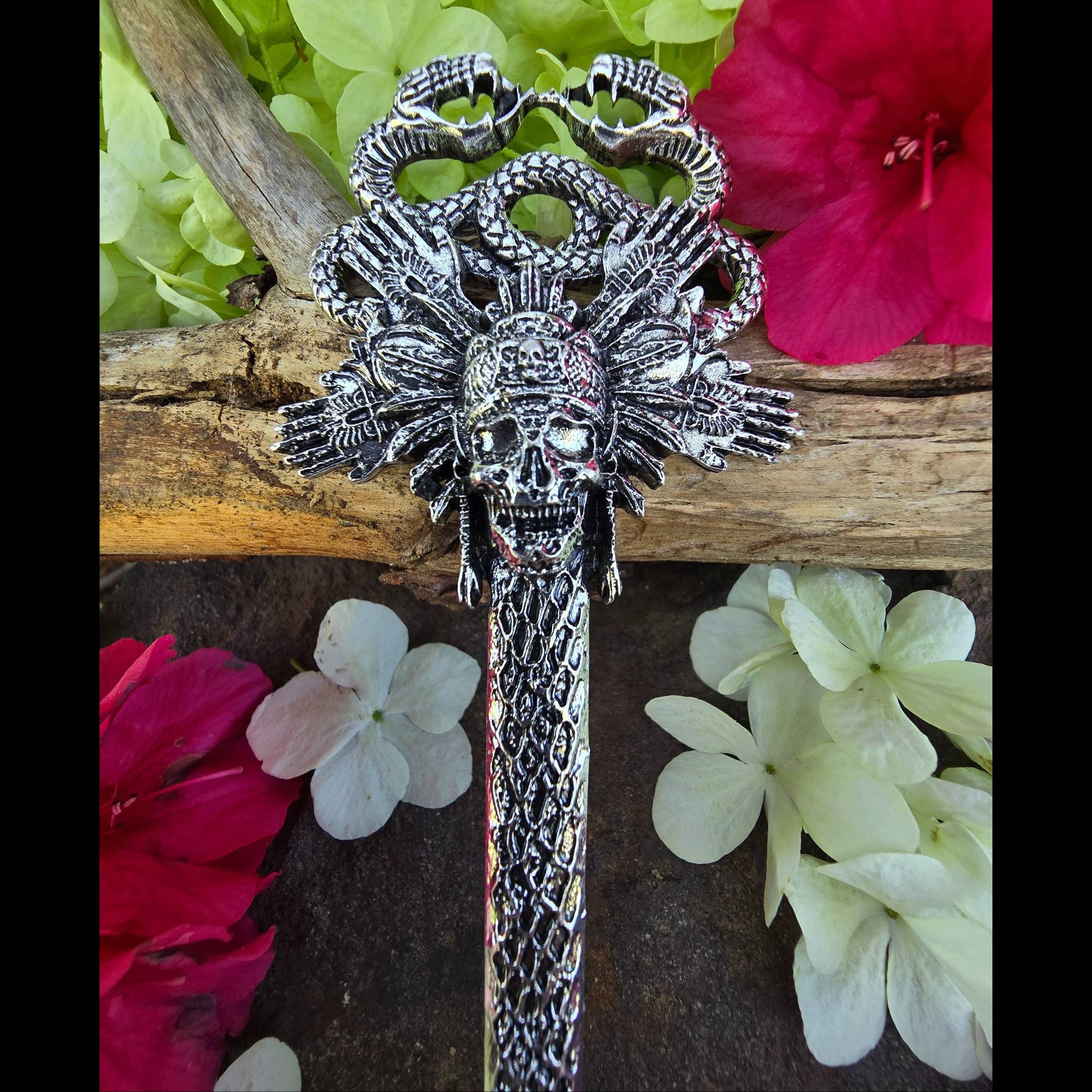 Coatlicue Hair Dagger, Witch Athame, Witch Hair Stick, Sword Hair Stick ...