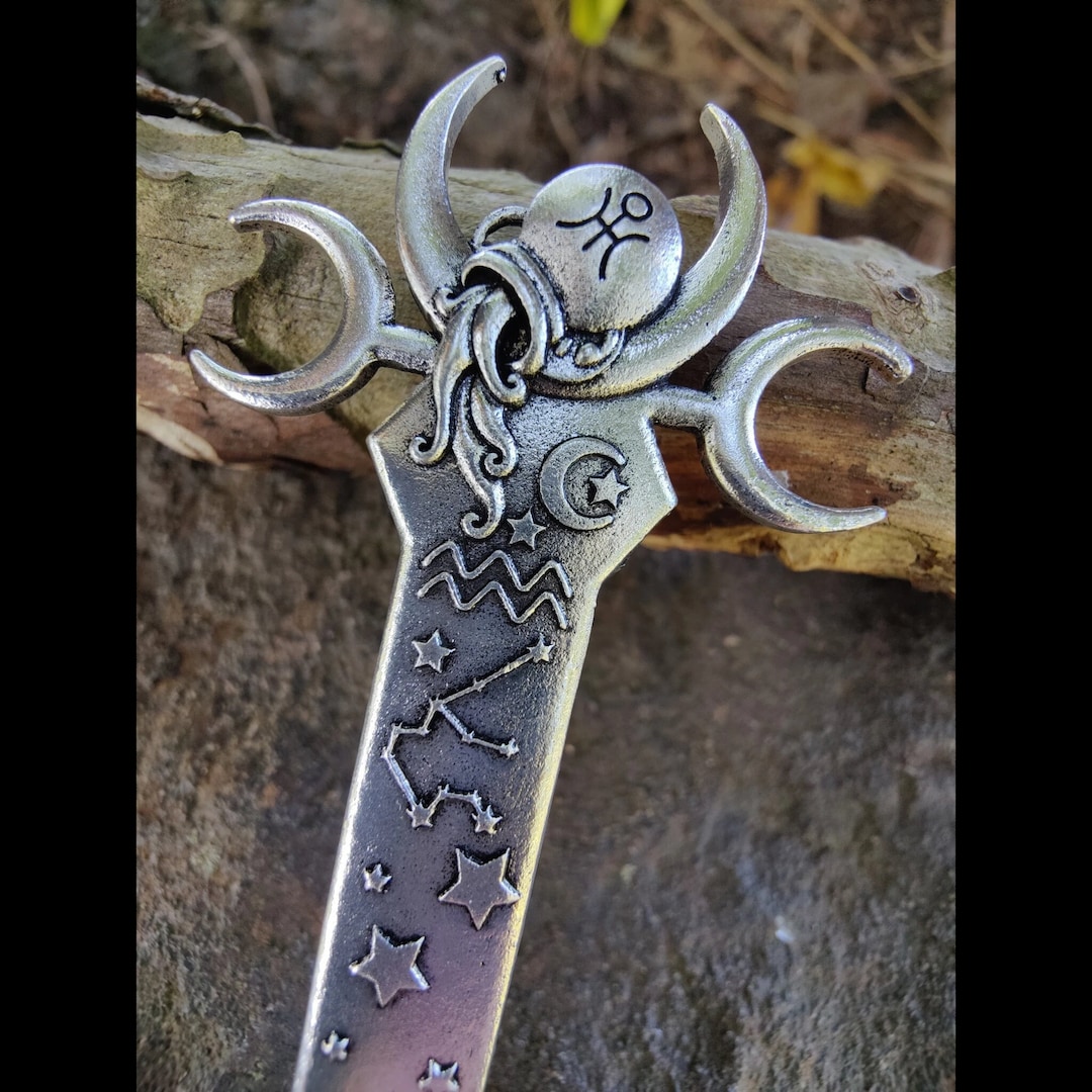 The Aquarius Hair Sword, Dagger Hair Stick, Zodiac Jewelry, Witch Hair ...