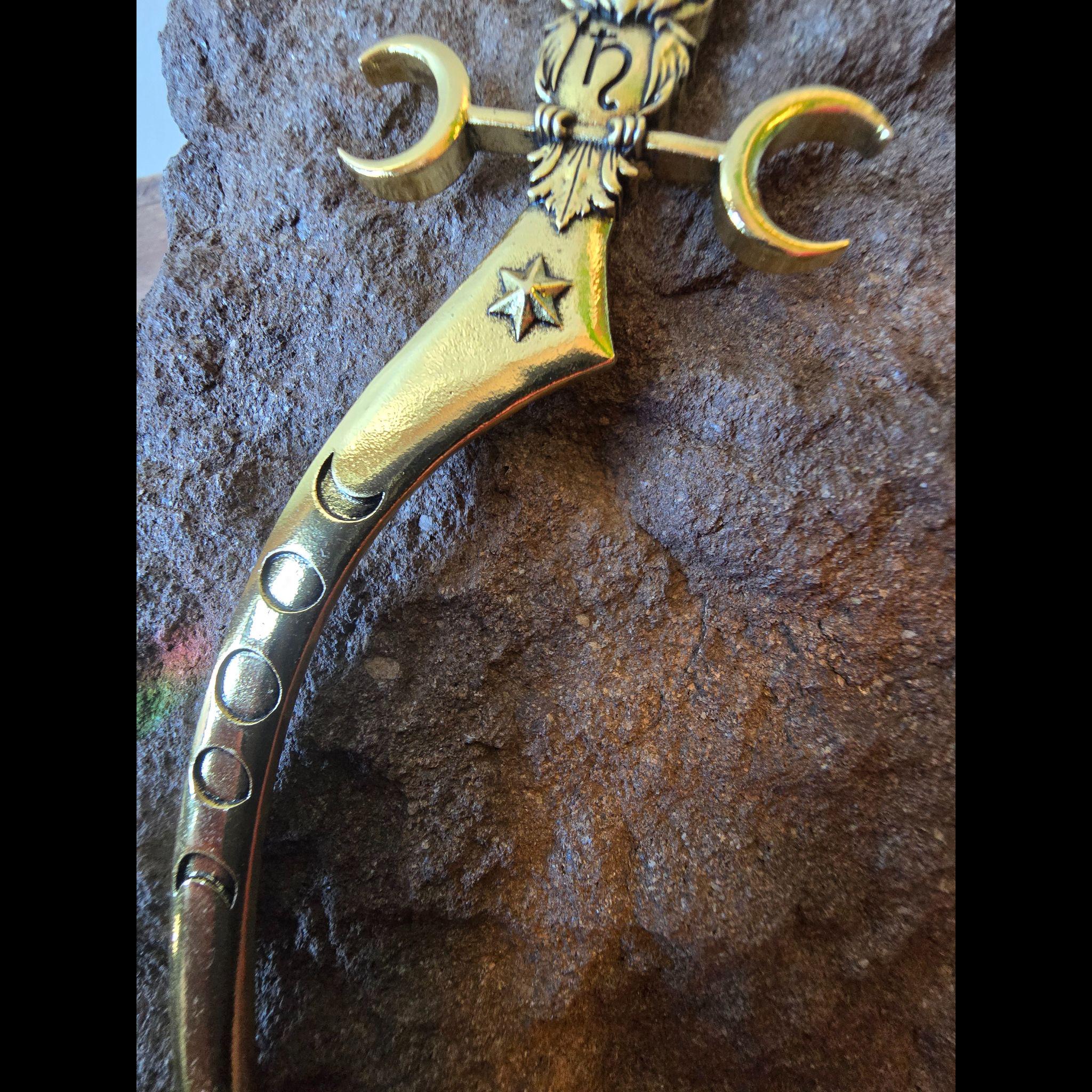 The Gold Lilith Hair Dagger, Witch Hair Stick, Witch Hair Sword, With ...