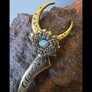 Goddess Selene Hair Dagger, Witch Athame, Witch Hair Stick, Sword Hair ...