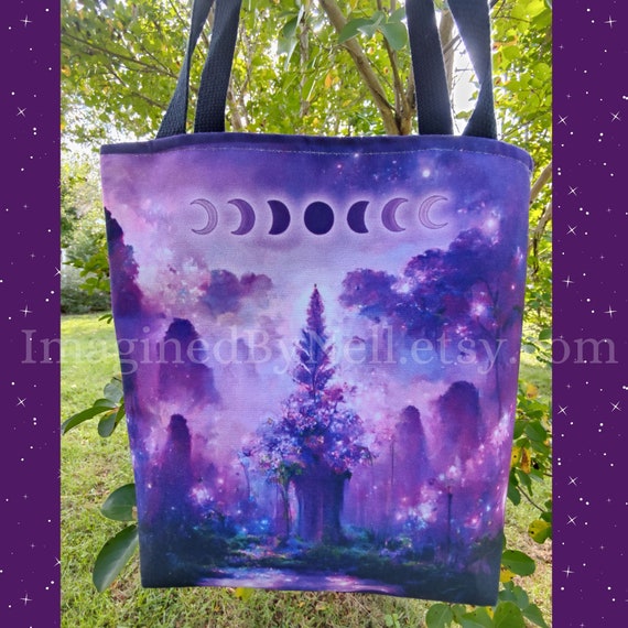 Enchanted Forest Tote Bag Purple Tote Witch Tote Witchy - Etsy