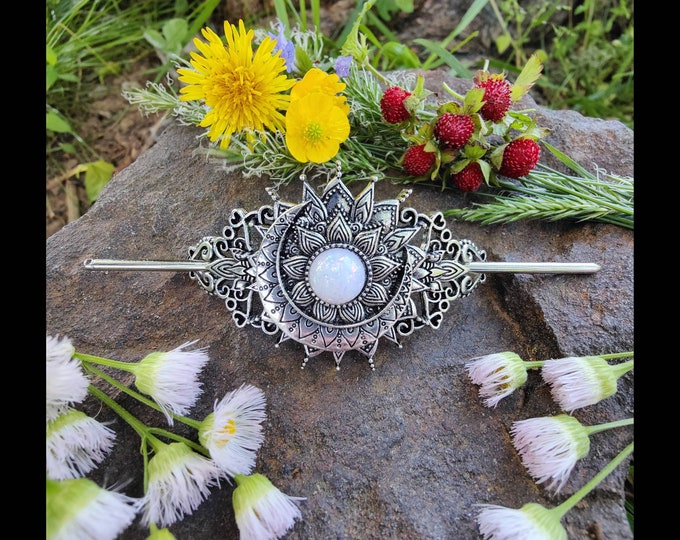 Victorian Moon Hair Cage, Moon Hair Stick, Witch Brooch, Witch Jewelry ...
