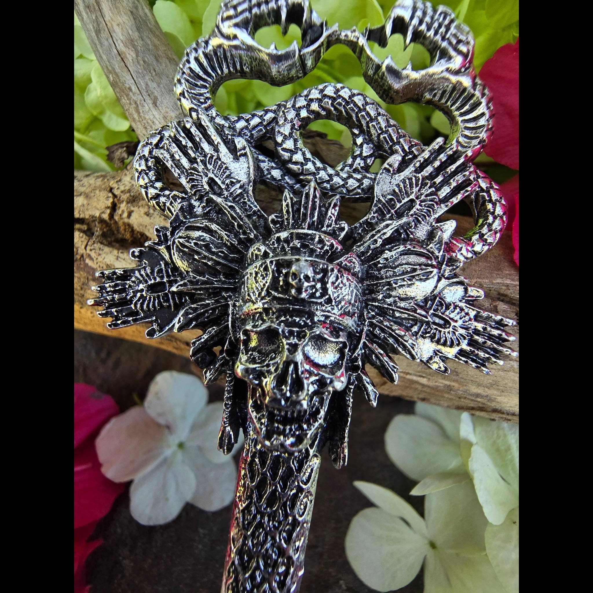 Coatlicue Hair Dagger, Witch Athame, Witch Hair Stick, Sword Hair Stick ...