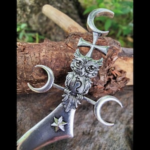 The Lilith Hair Dagger, Witch Hair Stick, Witch Hair Sword, With Athame ...
