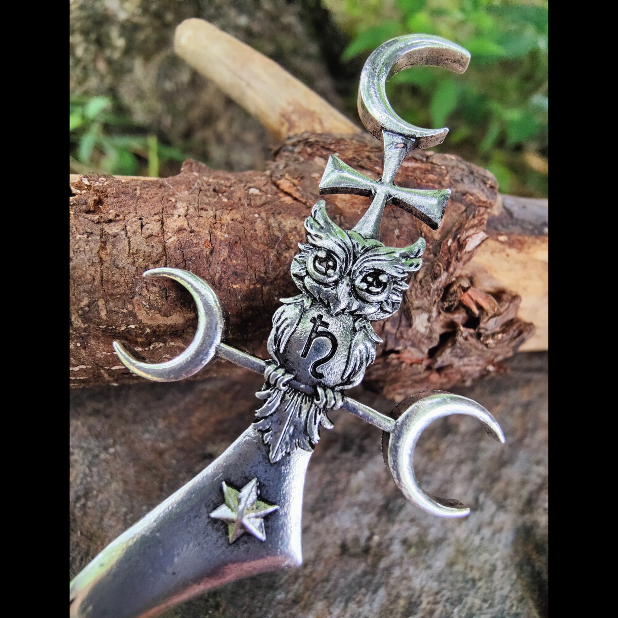 The Lilith Hair Dagger, Witch Hair Stick, Witch Hair Sword, With Athame ...