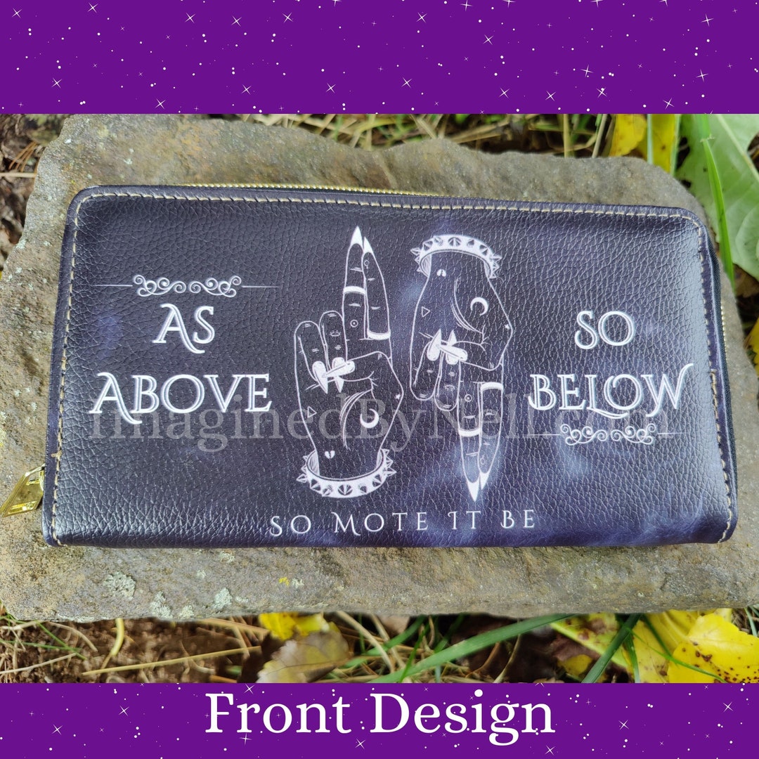 Witchy Zipper Wallet Witch Purse Pagan Wallet Wiccan Purse - Etsy