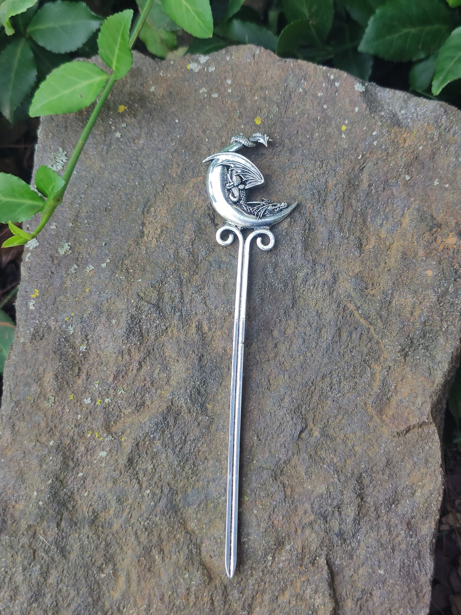 Dragon Hair Stick Moon Hair Stick Witchy Hair Stick Wicca - Etsy