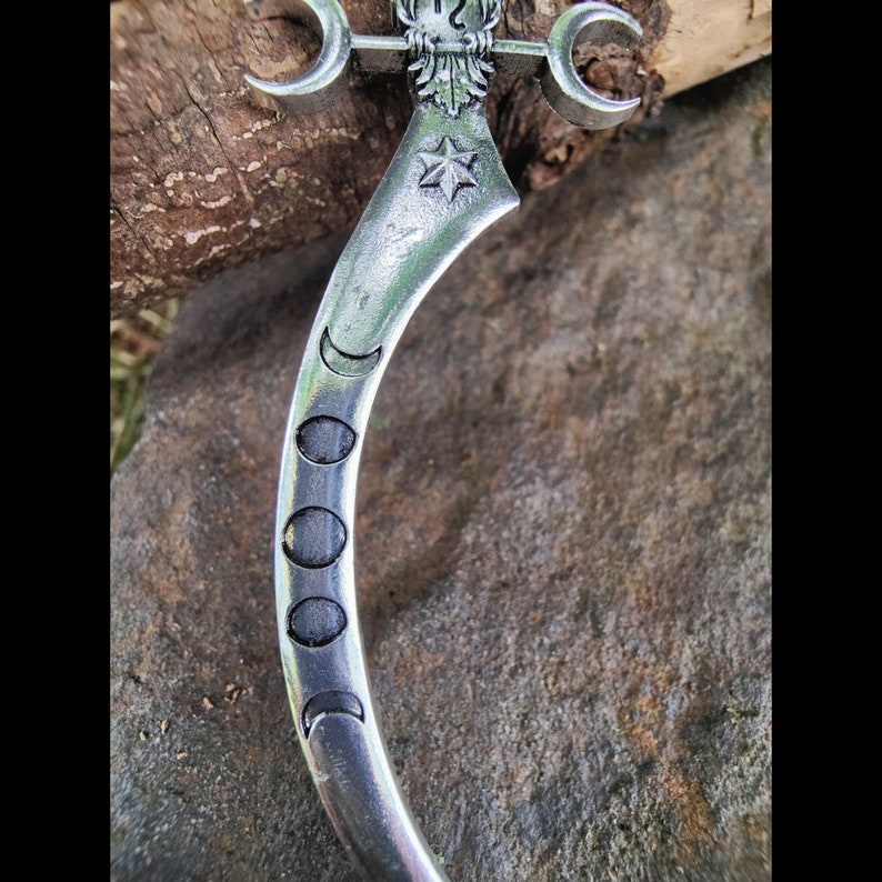 The Lilith Hair Dagger, Witch Hair Stick, Witch Hair Sword, With Athame ...