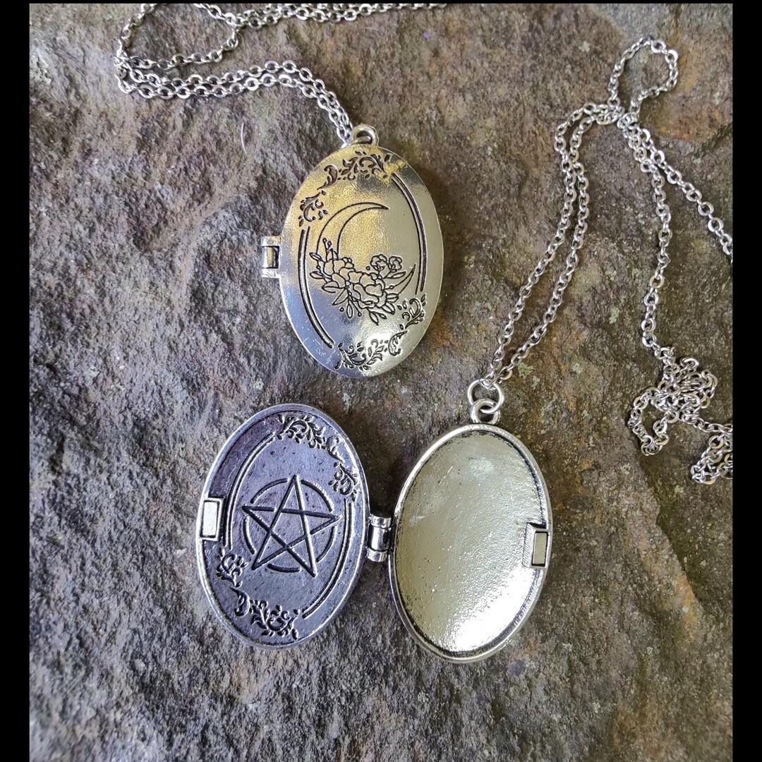 Witch Locket Broom Closet Locket Moon Locket Witchy - Etsy