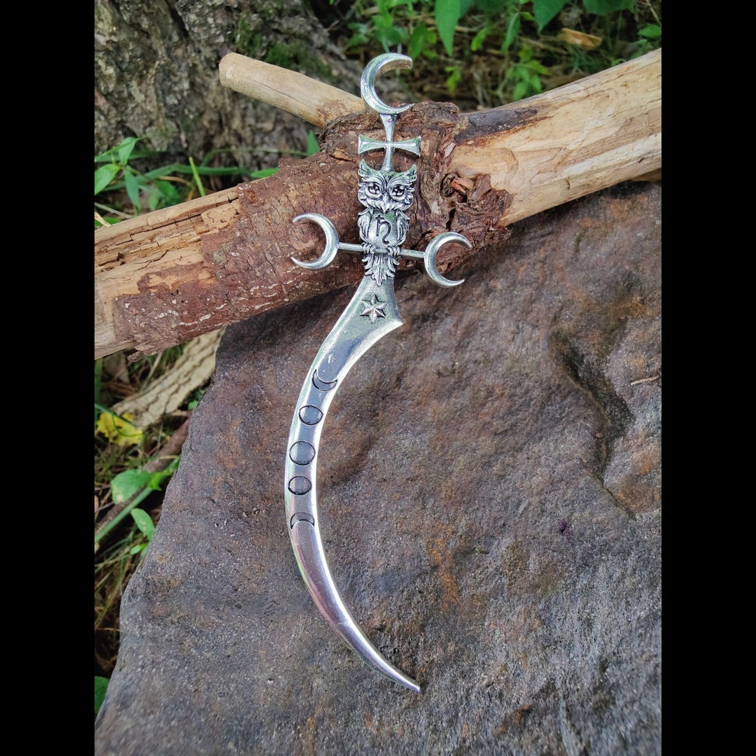 The Lilith Hair Dagger, Witch Hair Stick, Witch Hair Sword, With Athame ...