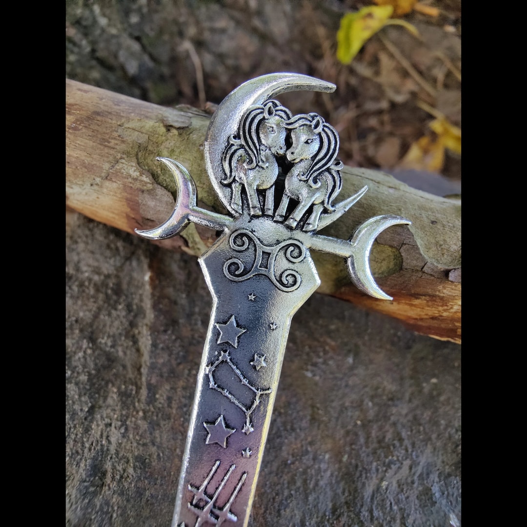 The Gemini Hair Sword, Dagger Hair Stick, Zodiac Jewelry, Witch Hair ...