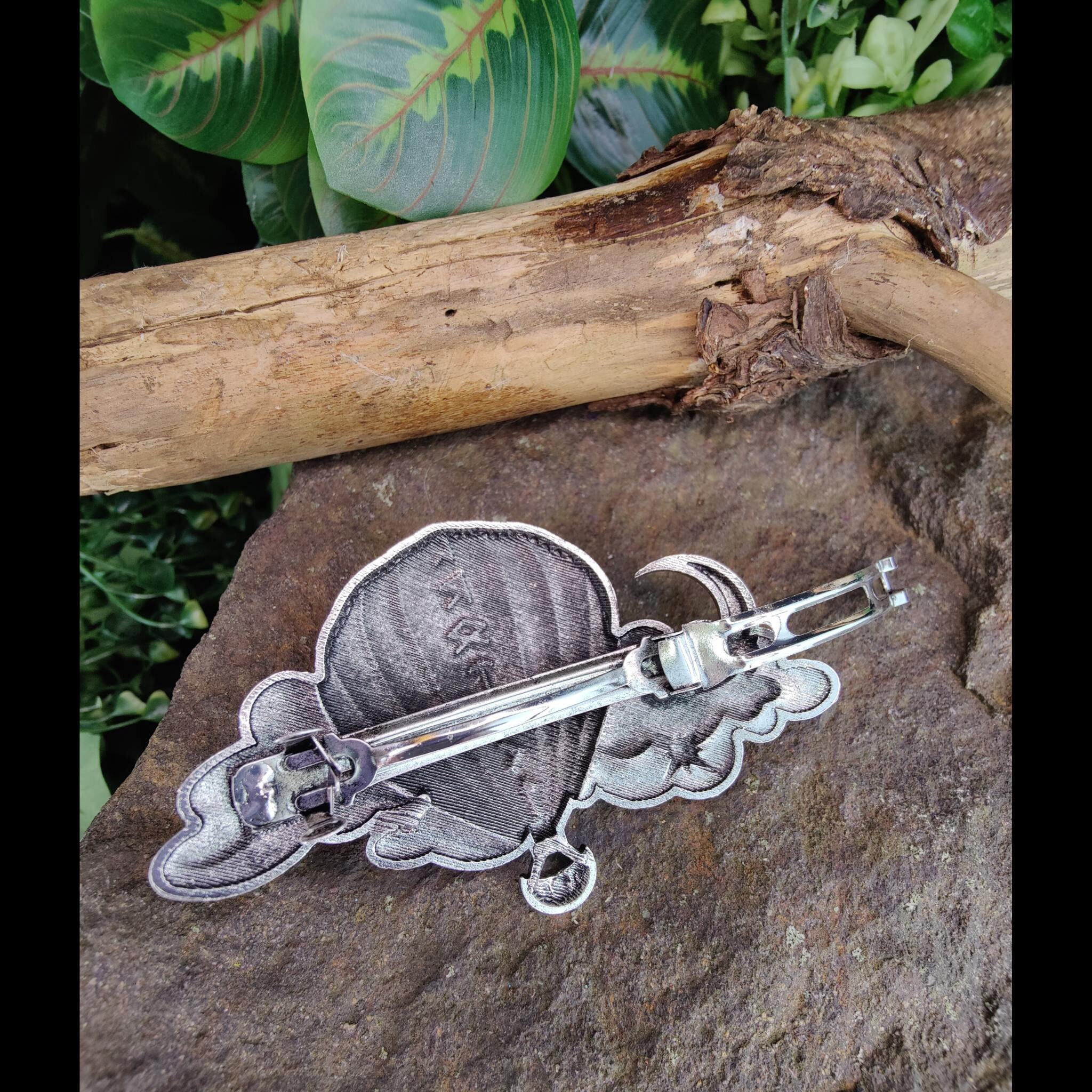 Rune Balloon French Barrette, Witch Barrette, Witch Gift, Moon Barrette ...