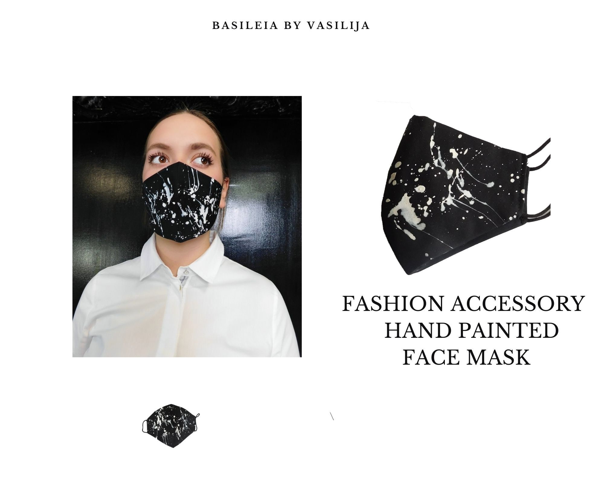 Designer Face Mask/hand Painted /social Distancing With Style/ Fashion ...