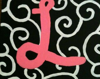 Initial paintings | Etsy