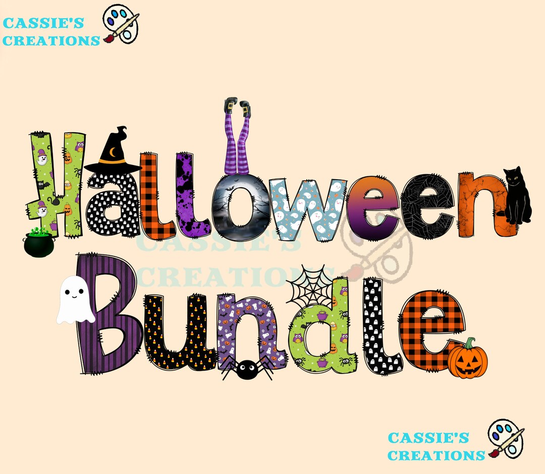 Halloween Font Ultimate Bundle 12 Doodle Fonts and 17 Halloween Clipart ...