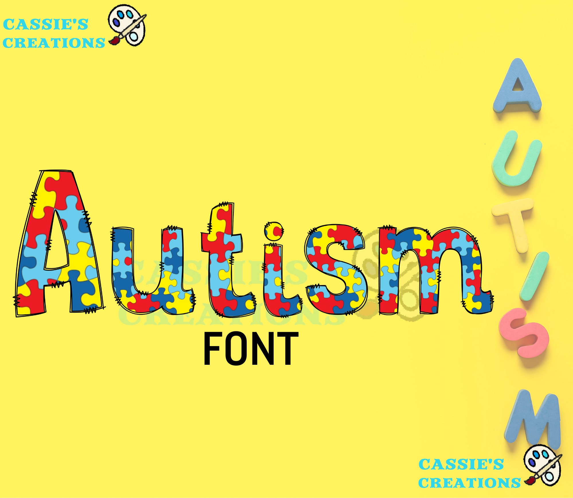 Autism Font Doodle Font Transparent File Make Your Own Name ...