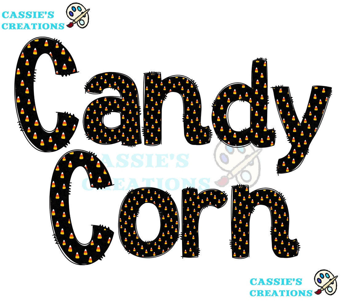 Halloween Font Candy Corn Doodle Font Fall Transparent File Make Your ...