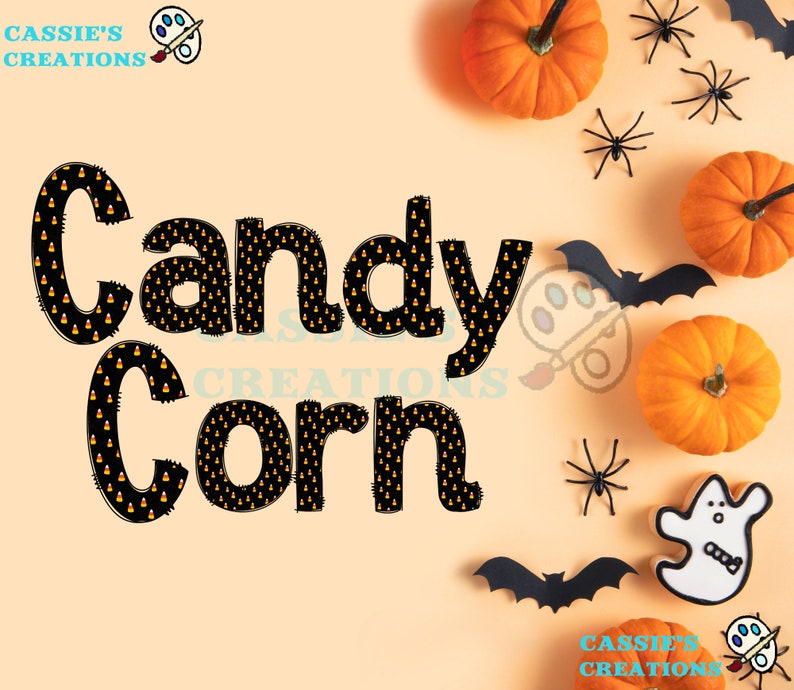 Halloween Font Candy Corn Doodle Font Fall Transparent File Make Your ...