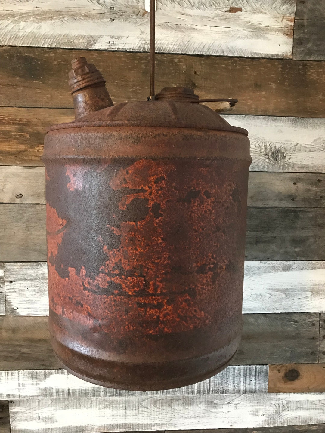 Vintage 5 Gallon Oil Can Pendant Light - Etsy