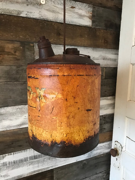 Vintage 5 Gallon Oil Can Pendant Light | Etsy
