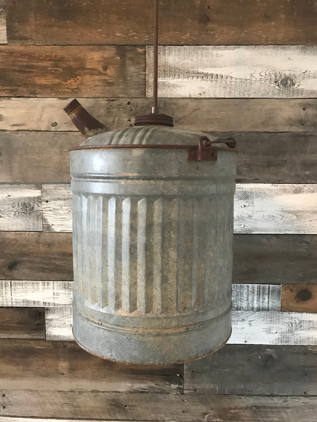 Vintage 5 Gallon Oil Can Pendant Light - Etsy