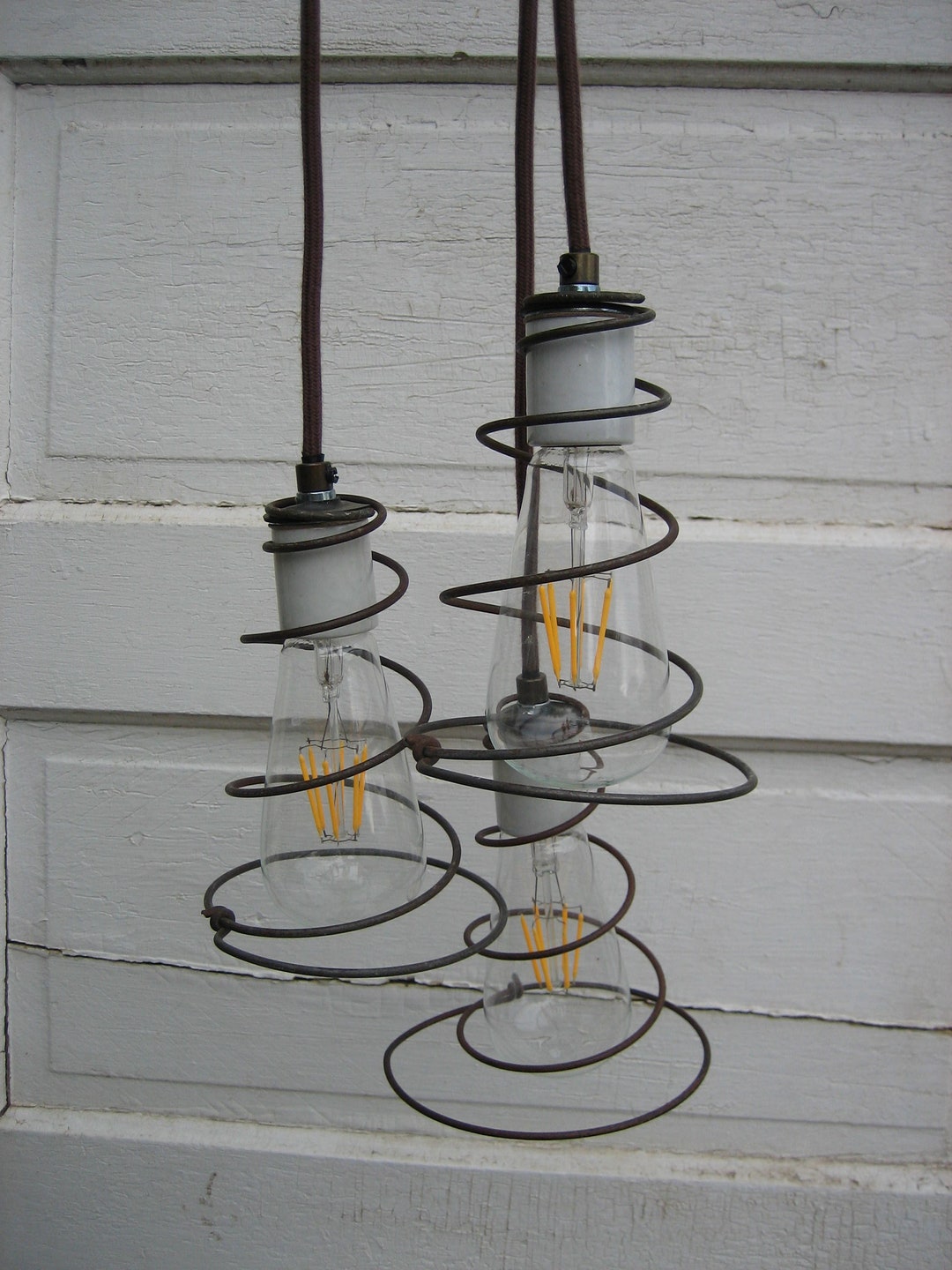Vintage Bed Spring 3 Light Chandelier - Etsy
