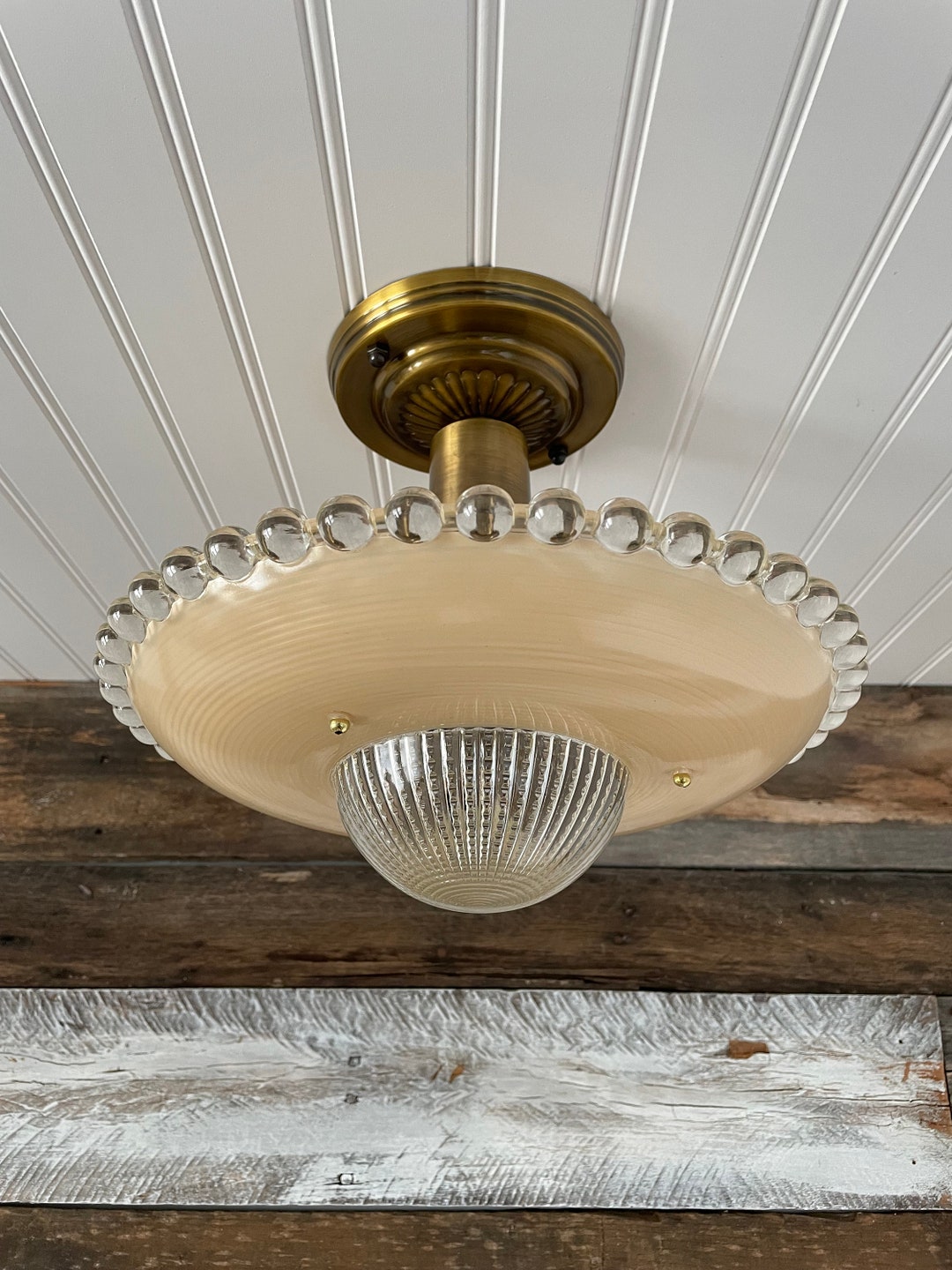 Vintage Beaded Chain Ceiling Fixture - Etsy