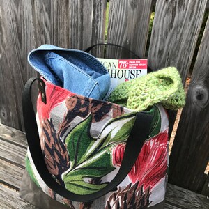 Vintage Bark Cloth Tote - Etsy