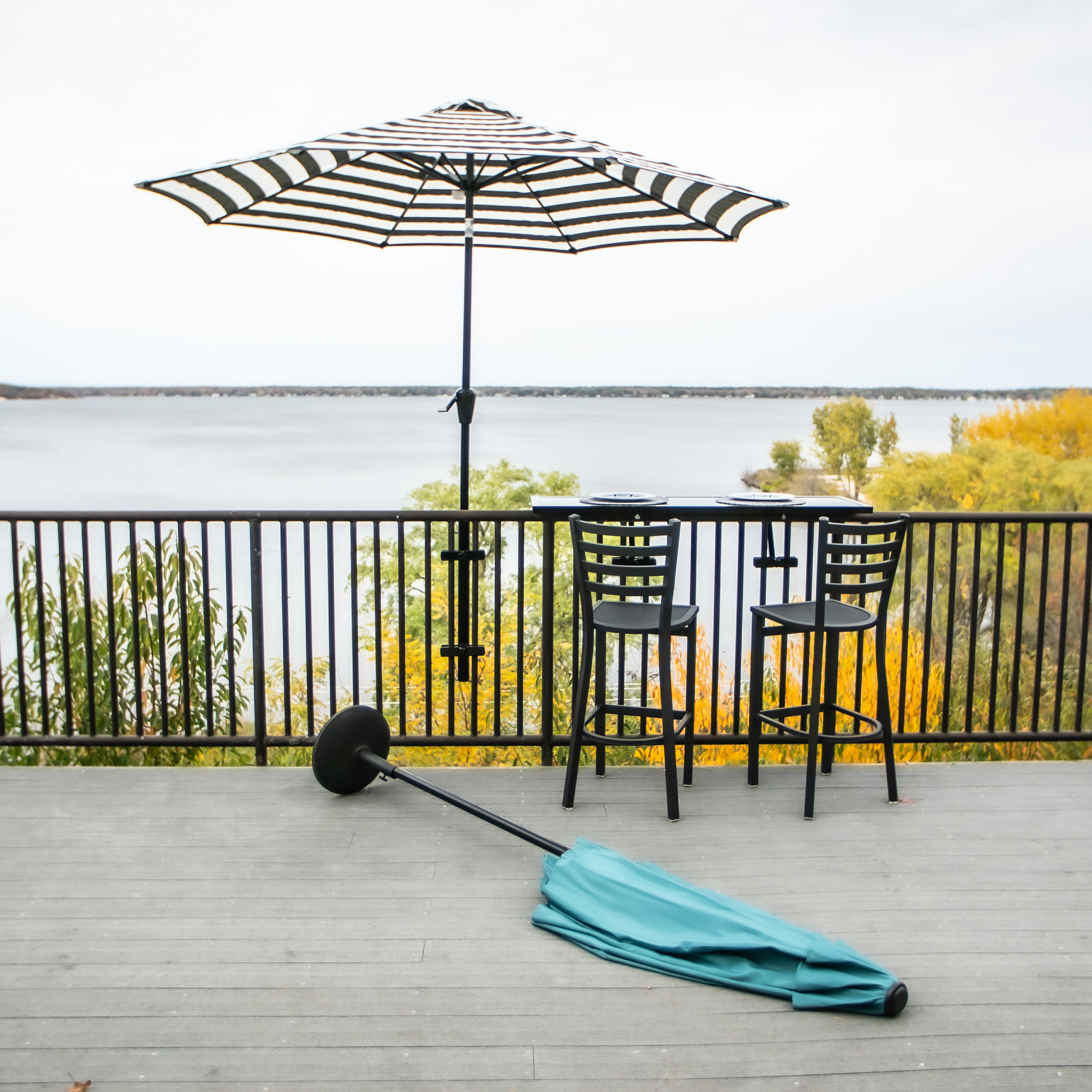 Small deck umbrella with stand store