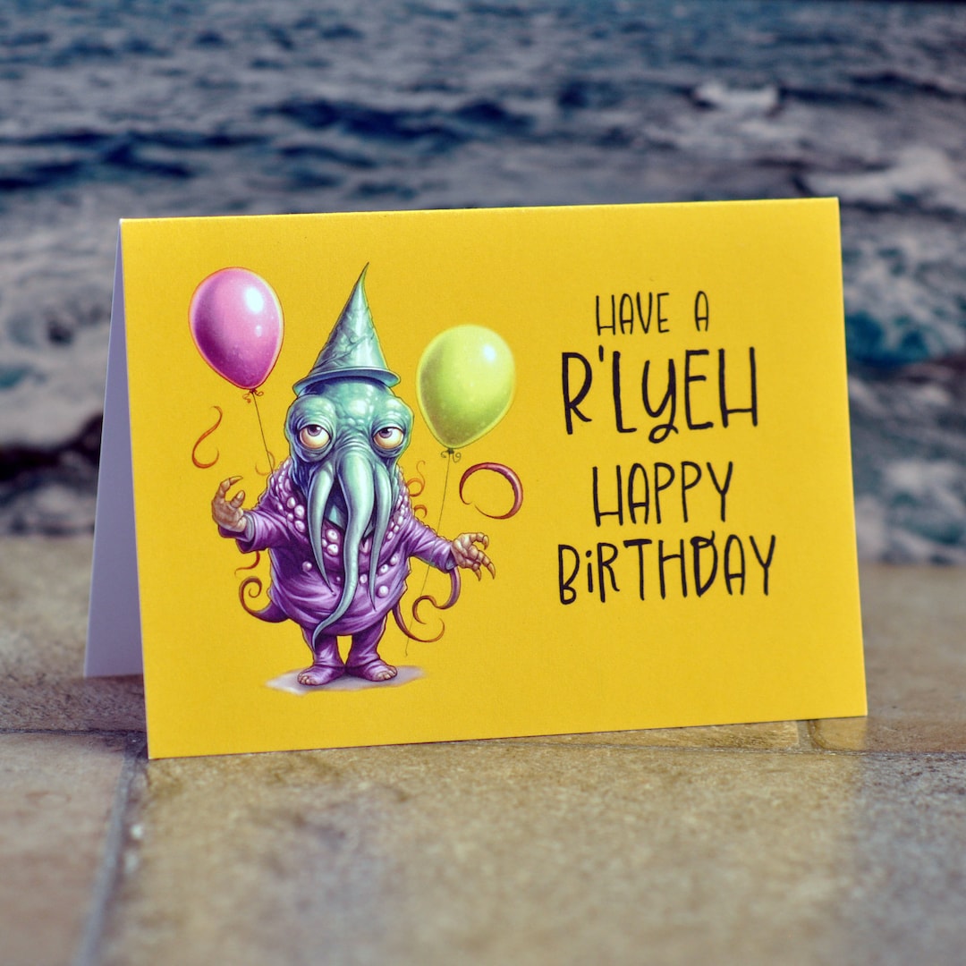 Cthulhu Funny Birthday / Greetings Card. - Etsy