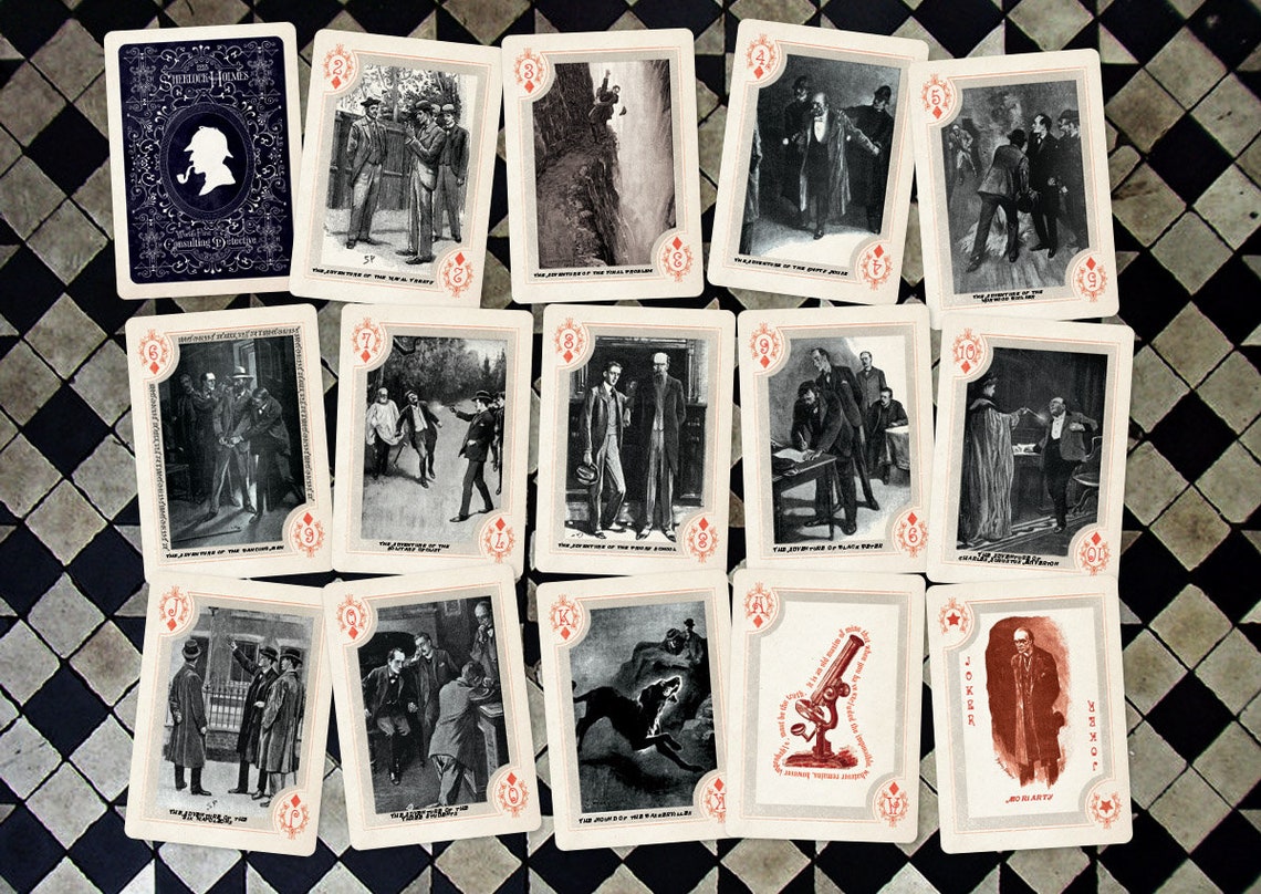Sherlock Holmes Illustrated Playing Cards | Etsy UK