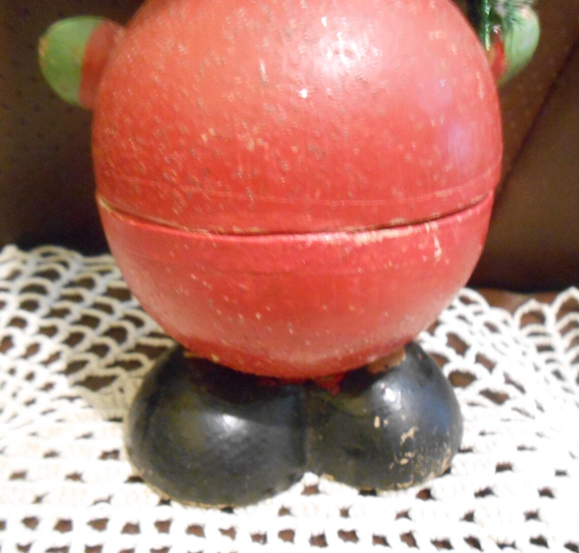Vintage Christmas Paper Mache' Santa Bobblehead Candy Container - Etsy