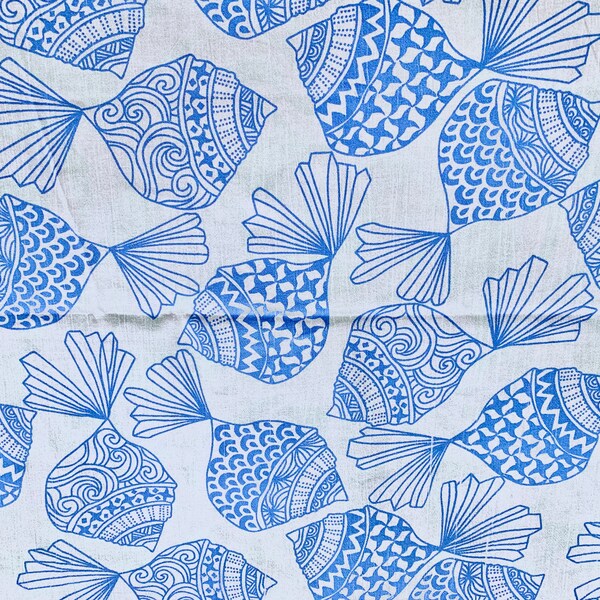 Fish Print Fabric - Etsy