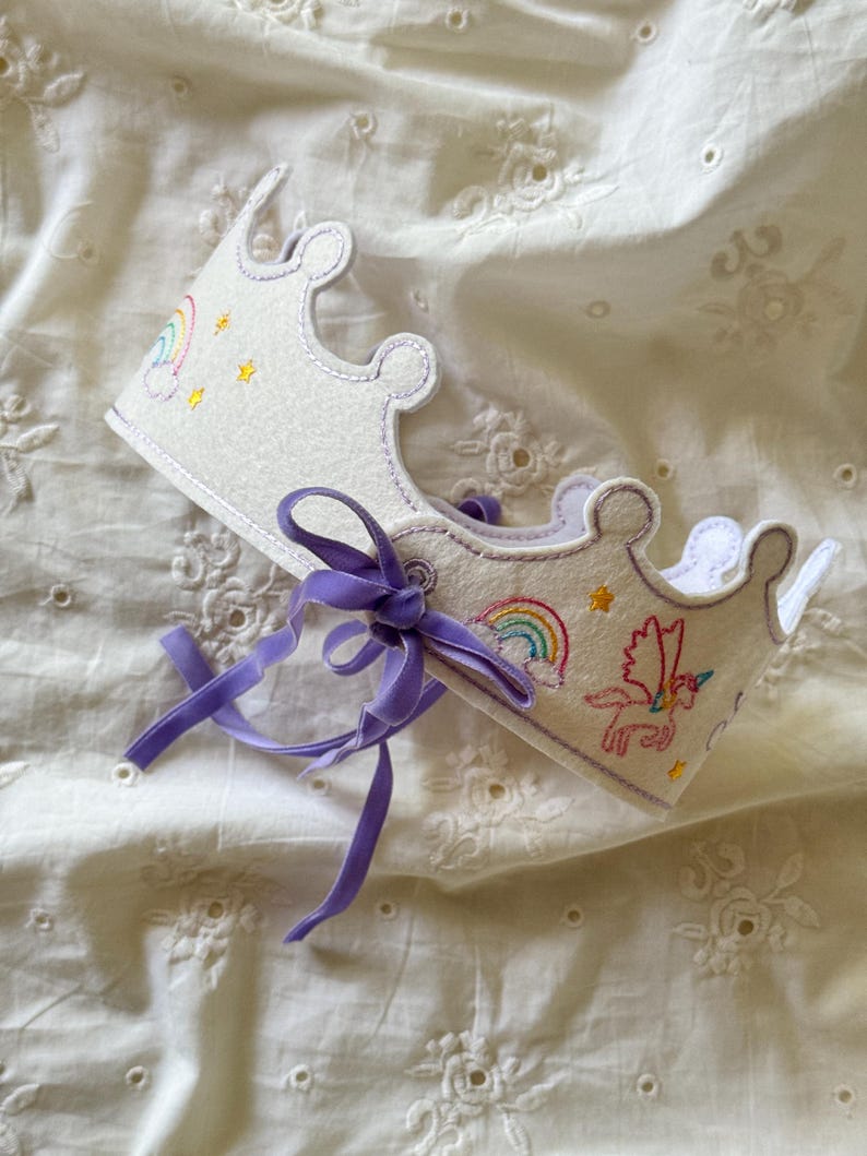 Personalized Birthday Crown With Name, Embroidered Felt Headpiece ...
