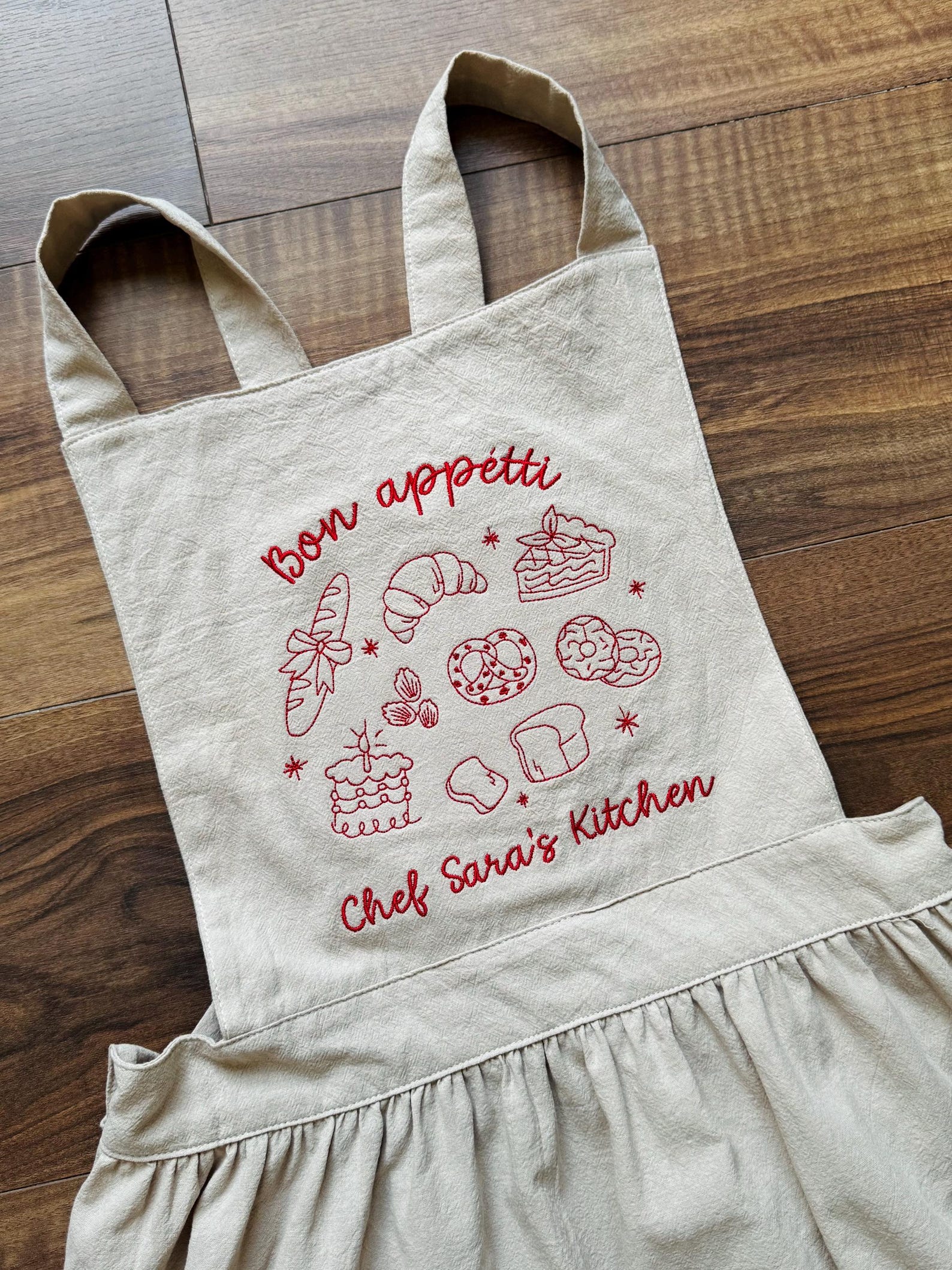 Custom Embroidered Apron, Personalized Apron, Recipe Embroidery, Gift ...