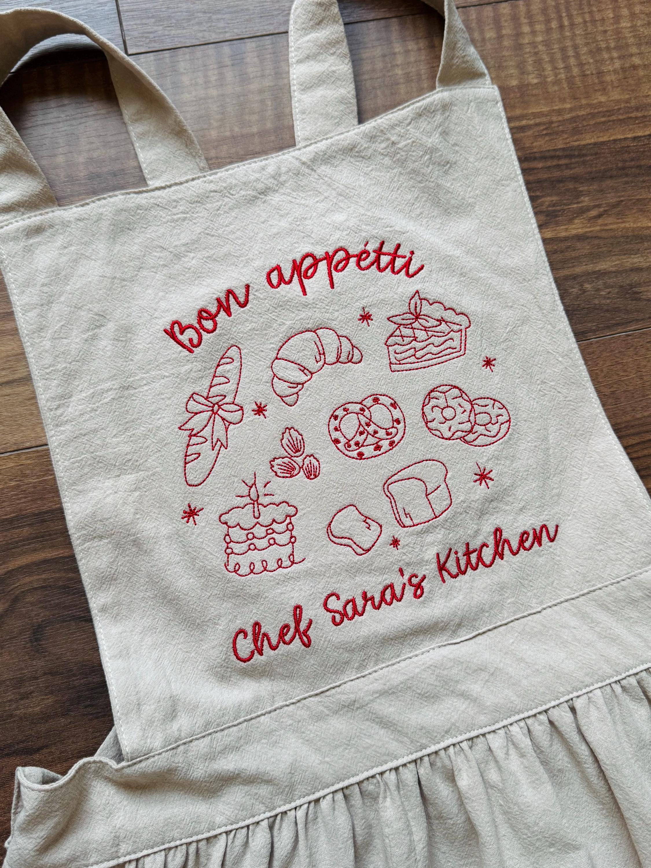 Custom Embroidered Apron, Personalized Apron, Recipe Embroidery, Gift ...