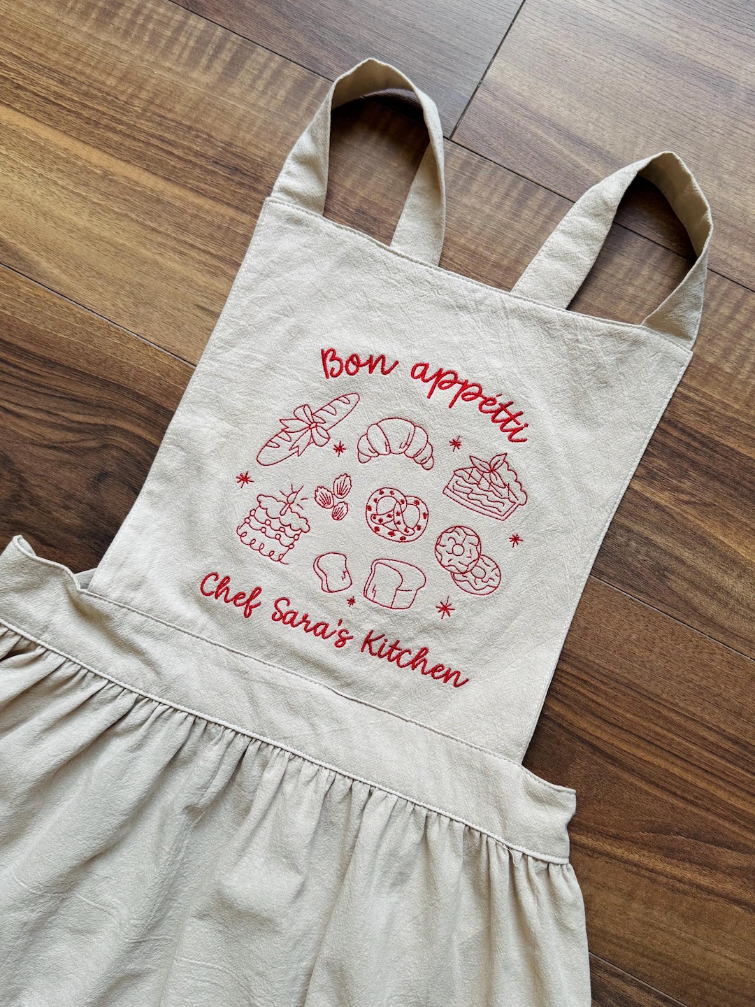 Custom Embroidered Apron, Personalized Apron, Recipe Embroidery, Gift ...