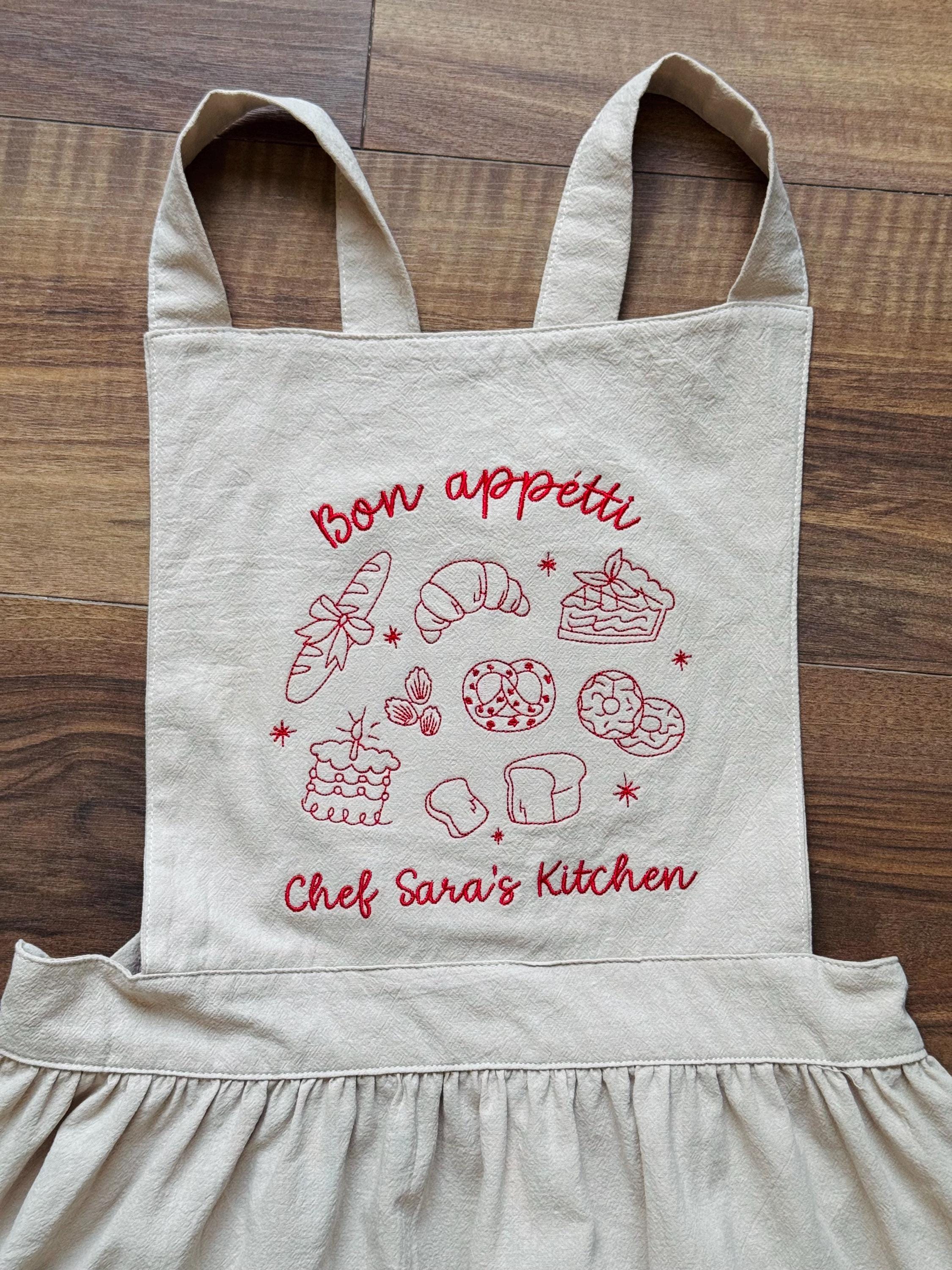 Custom Embroidered Apron, Personalized Apron, Recipe Embroidery, Gift ...