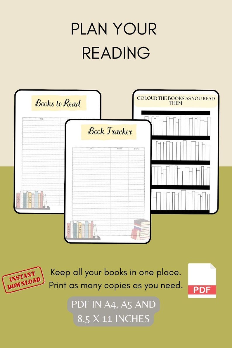 Printable Book Tracker Reading Log Template Book Journal Printable ...