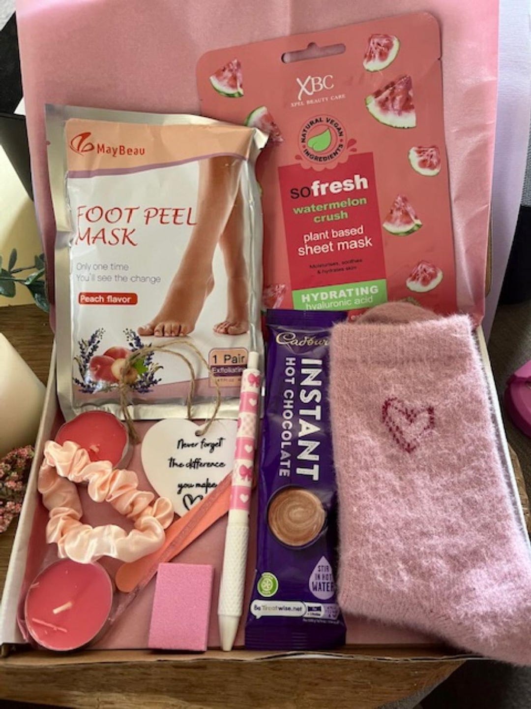 Pink Pamper Gift Box – Self Care Letterbox Gift for Her, Teen or ...