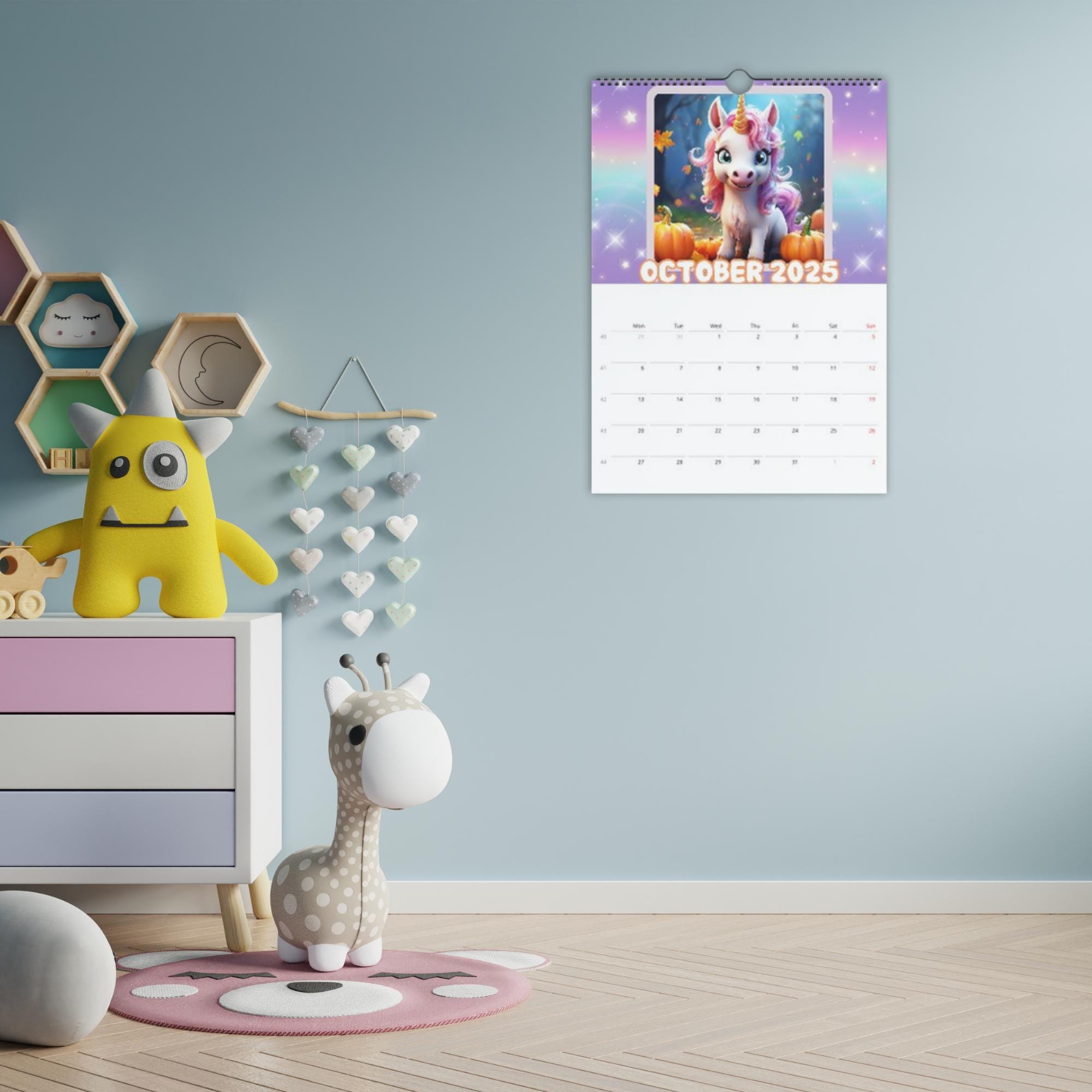 2025 Unicorn Wall Calendar A4 Size, Whimsical Unicorn Calendar for ...