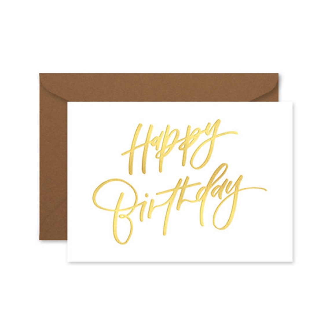 Happy Birthday Gold Happy Birthday Card - Etsy