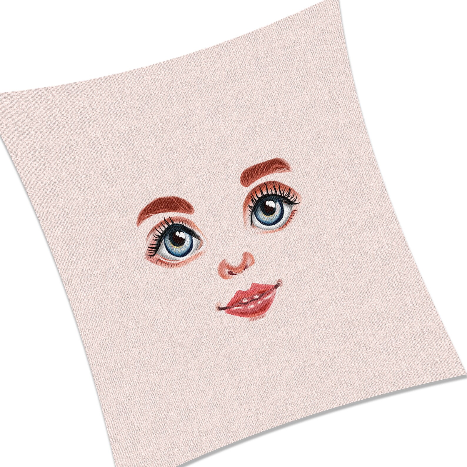 Girl Face, Doll Face, Facial Features on a Transparent Background ...