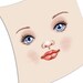 Doll Face Print Download Beautiful Face Clipart Blue - Etsy