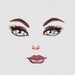 Facial Features on a Transparent Background. Eyes and Lips With Makeup ...