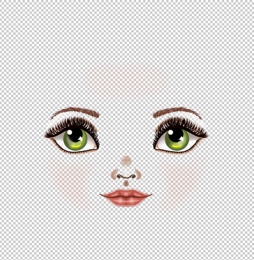 Doll Face Print Beautiful Doll Face Clipart Green Eyes - Etsy